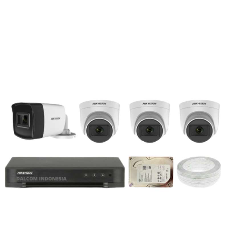 Promo Paket Cctv Hikvision 4 Channel 4 Camera Full Hikvision Turbo Hd ...