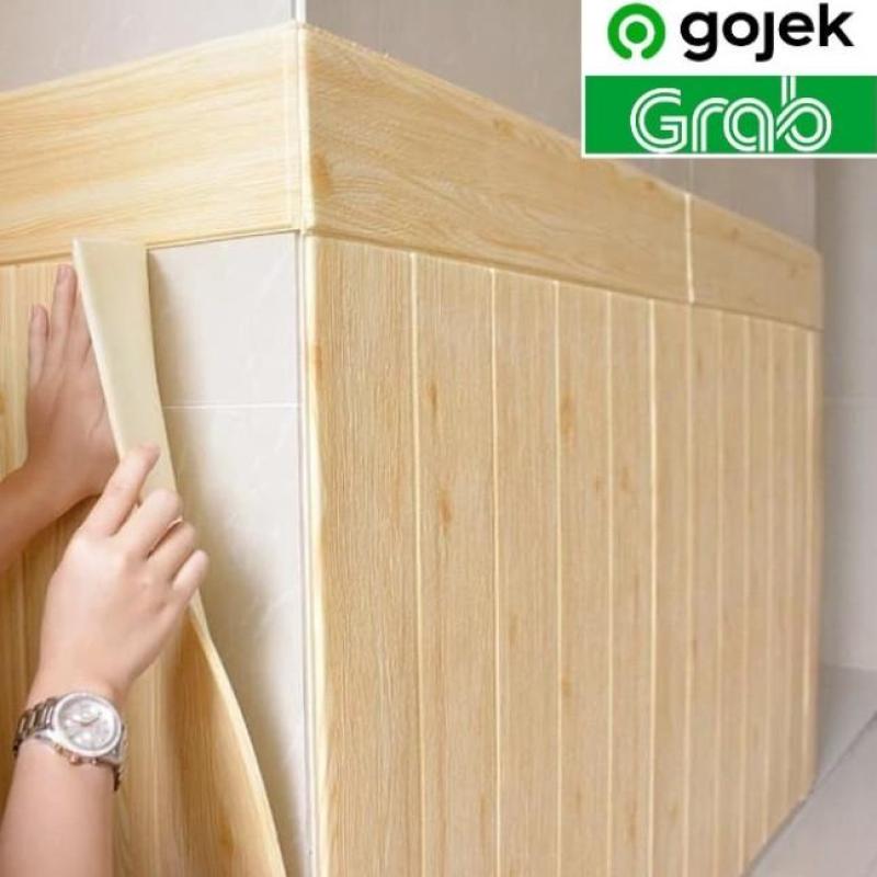 Jual Wallpaper Dinding 3d Foam Kayu - Merah Muda 70x70cm Di Seller ...