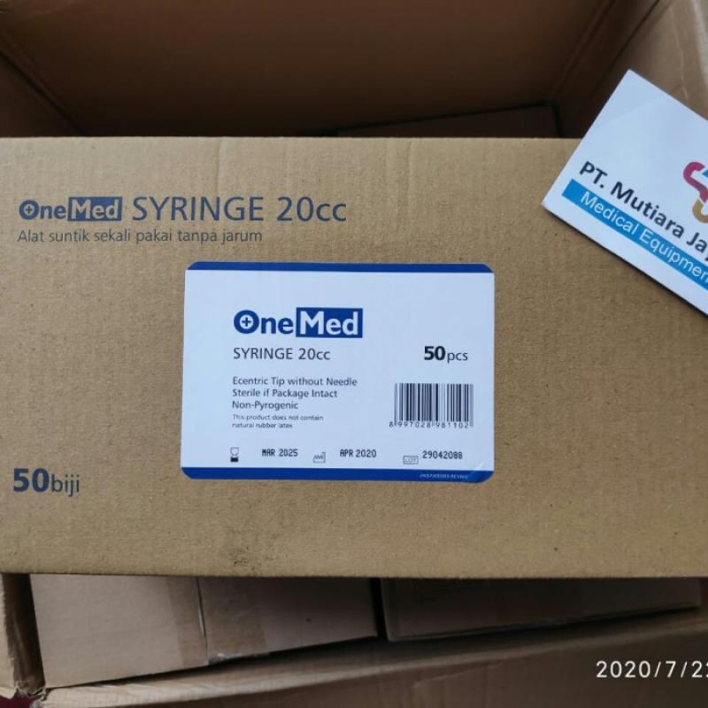 Promo Disposible Syringe 20ml Onemed Spuit 20cc Suntikan 50pcs/box ...