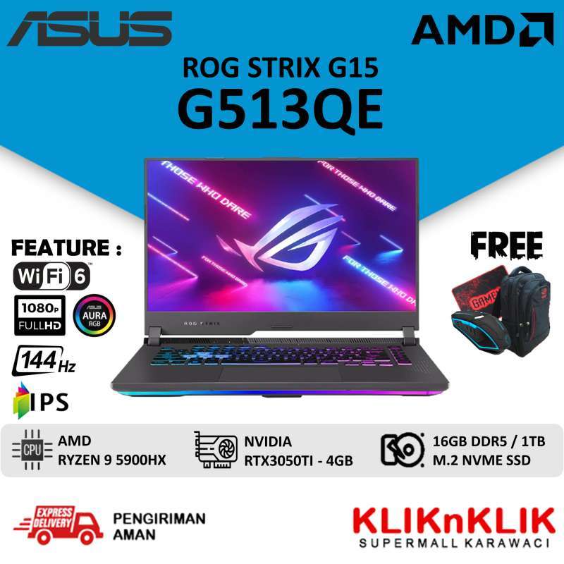 Jual Laptop Gaming Rtx 3050 Asus Rog Strix G15 G513qe Amd Ryzen 9 ...