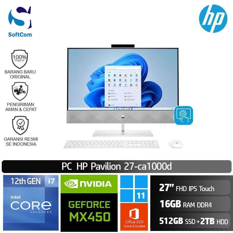 Promo PC Hp Pavilion 27 ca1000d [Core i7-12700T/16GB/512GB SSD+2TB SSD ...