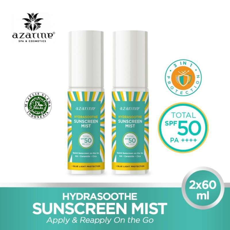 Jual [Twin Pack Mist] Azarine Hydrasoothe Sunscreen Mist SPF50 PA ...