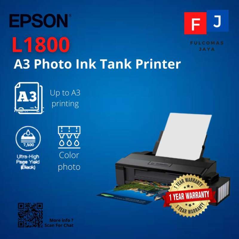 Jual PRINTER EPSON L1800 L 1800 INK TANK INFUS (PRINT) A3 A3+ di Seller ...