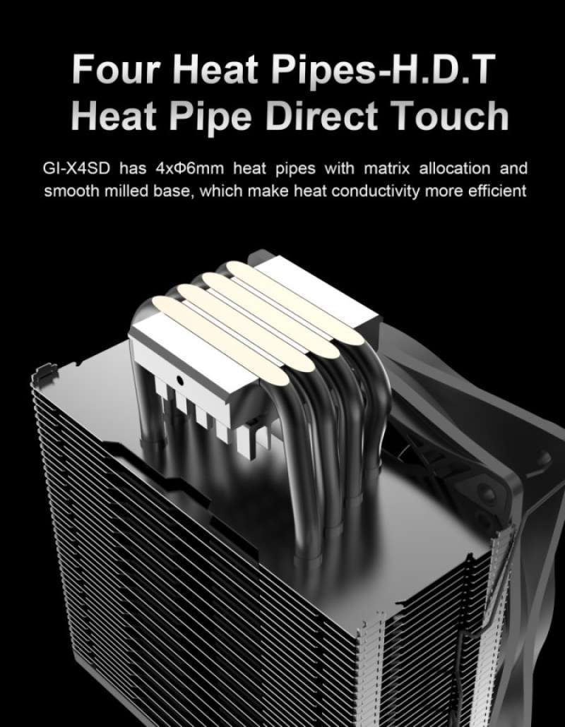 Promo Pccooler Gi-x4sd Cpu Cooler Black Edition With 4 Heatpipes Diskon ...
