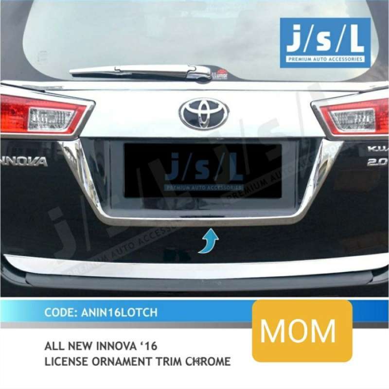 Promo Garnish List Ornament Plat Nomor Pintu Bagasi Chrome Jsl Innova ...