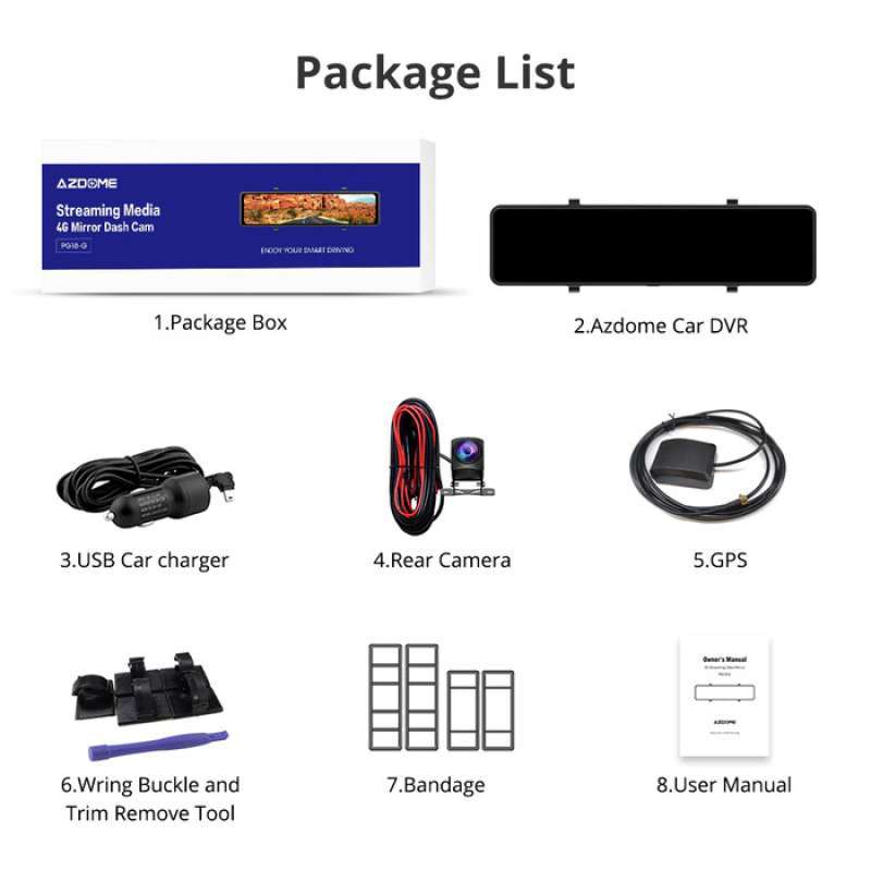 Jual Azdome Pg18-g 4g Android Gps Tracker Wifi Adas Mirror Dash Camera ...