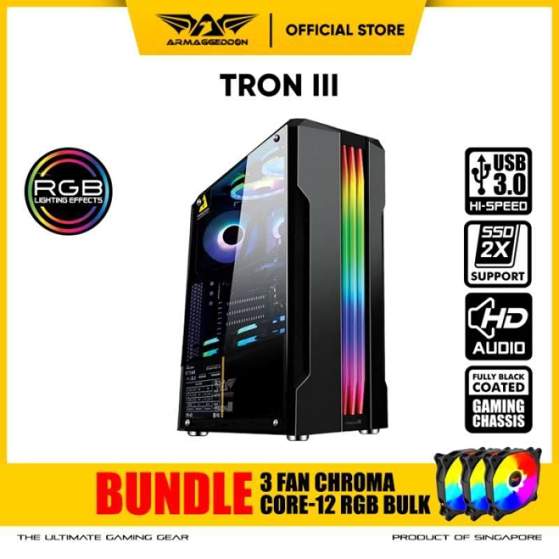 Promo Tron Iii Atx Gaming Pc Case With Tempered Glass Side Panel Diskon ...