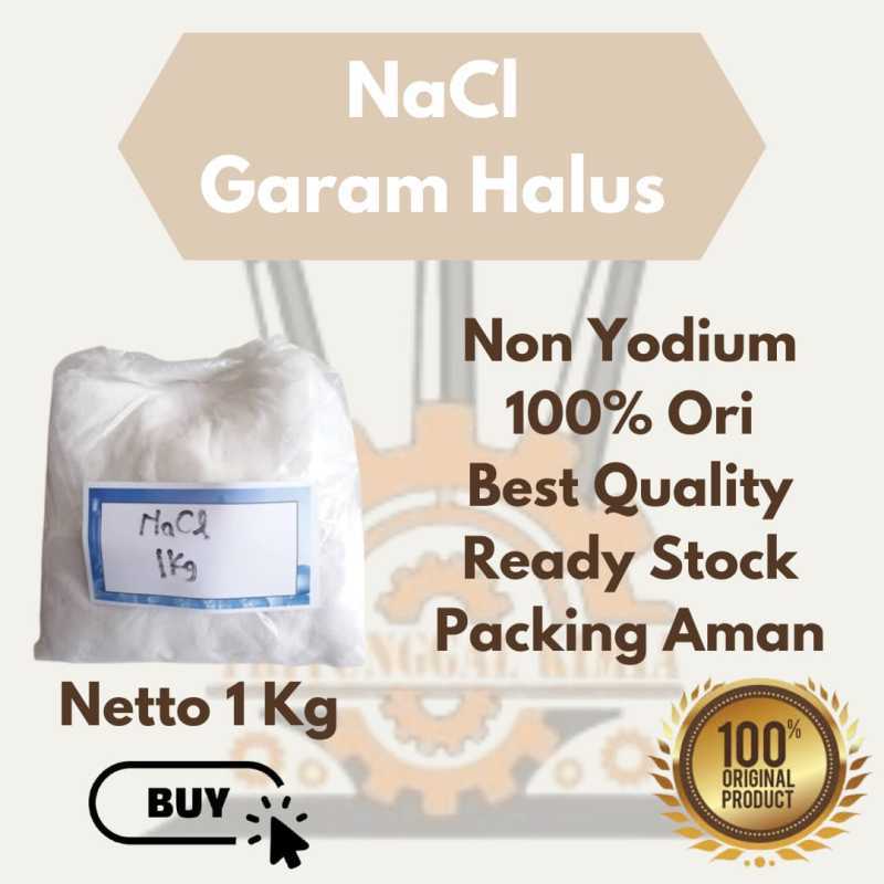 Jual Garam Nacl 1kg Garam Halus 1kg Nacl Sodium Chloride Garam Industri ...