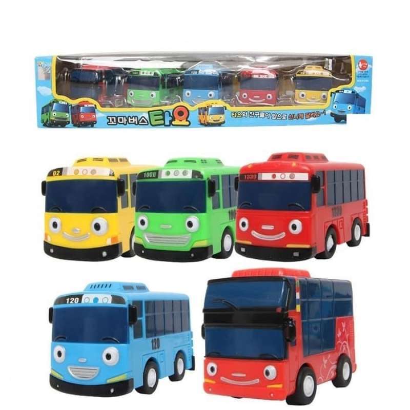 Promo The Little Bus Tayo Original - Tayo Wind Up Car Set (5 Pcs ...