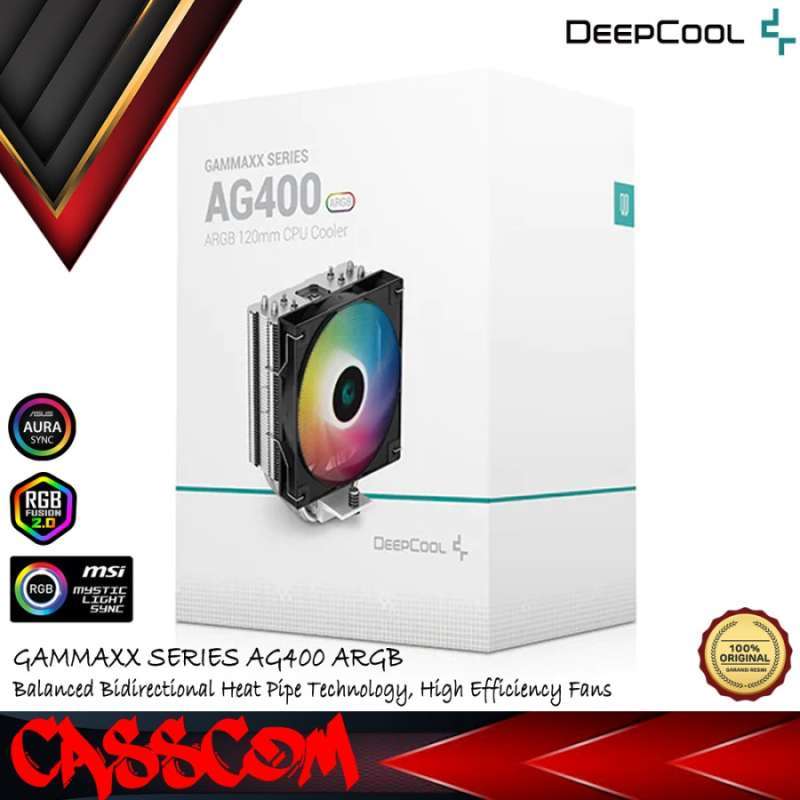 Jual DEEPCOOL AG400 ARGB Efficient 4 Heat Pipes CPU Cooler LGA1700 AM4 ...