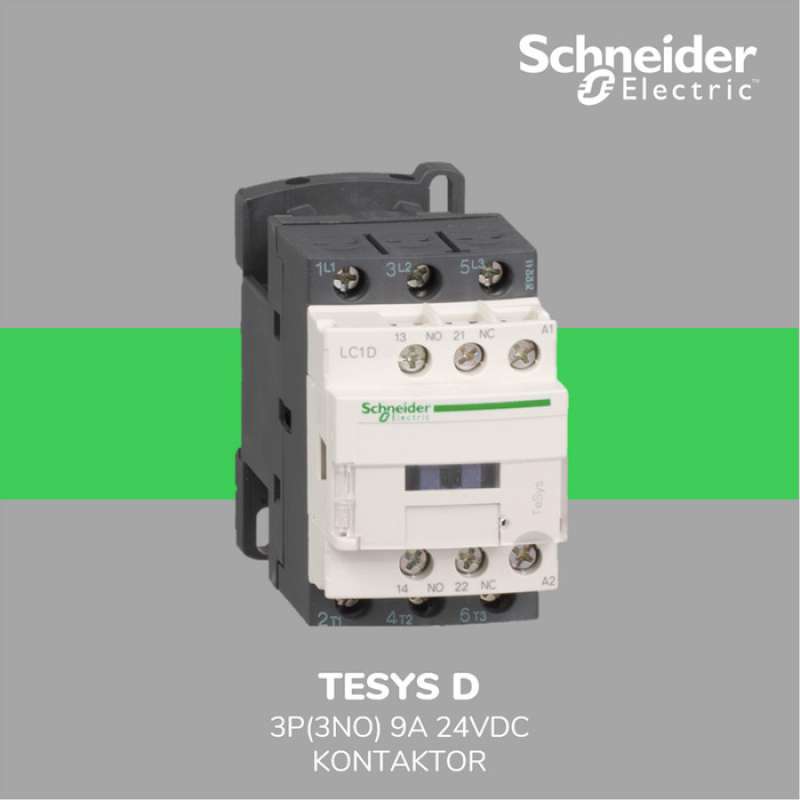 Promo Schneider Electric Tesys D Kontaktor 3p(3no) 9a 24vdc Lc1d09bd ...