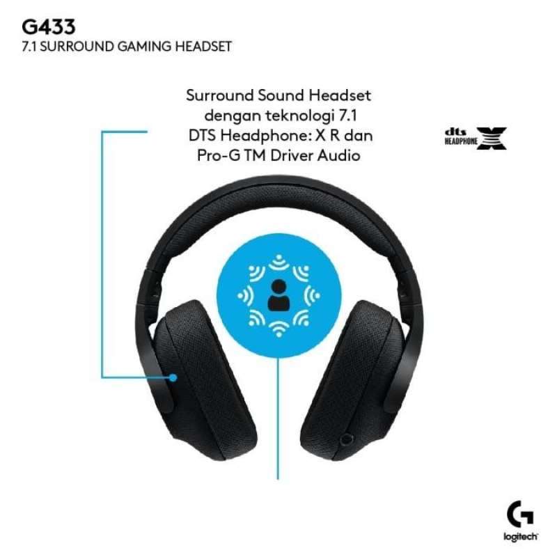 Jual Logitech G433 7.1 Surround Gaming Headset - Black Di Seller ...