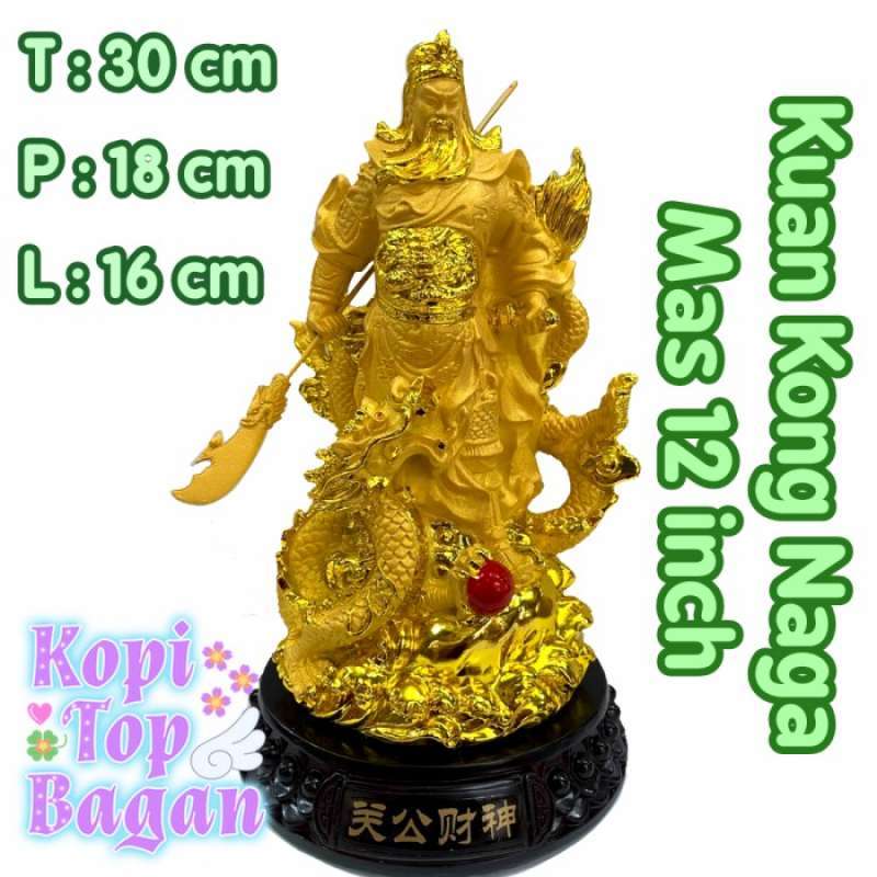 Jual Kuan Kong Naga Mas 12 in 30 cm fiber Dewa Perang Guan Yu Golden ...