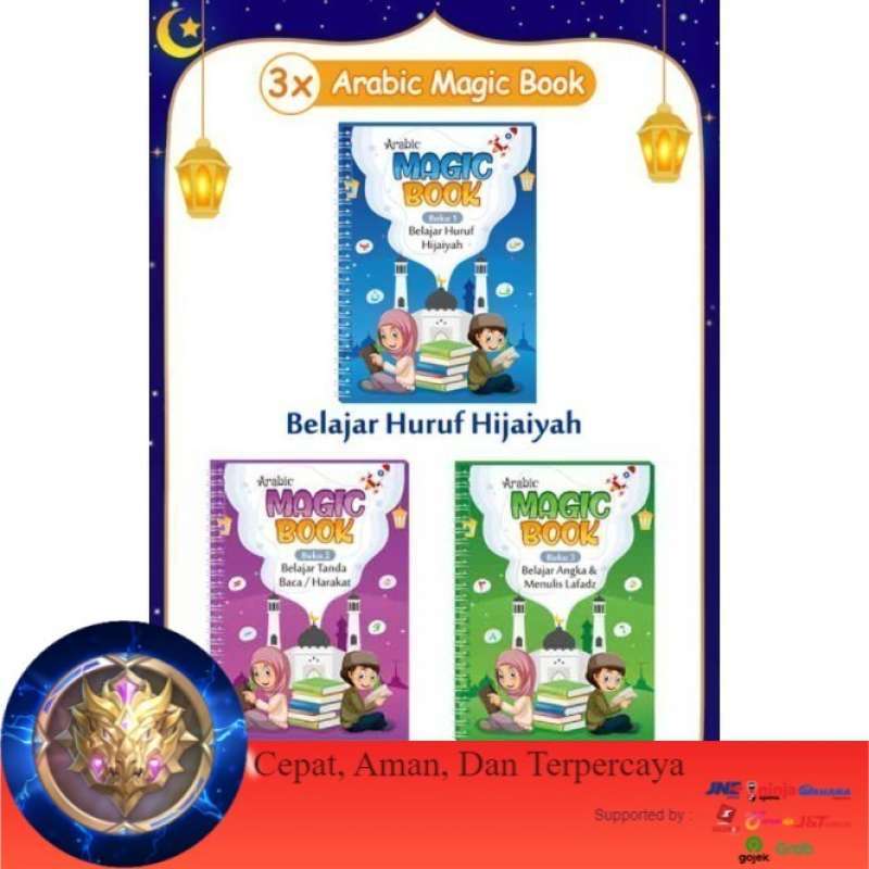 Jual 3pcs Buku Ajaib Belajar Menulis Huruf Angka Hijaiyah/arabic Magic ...