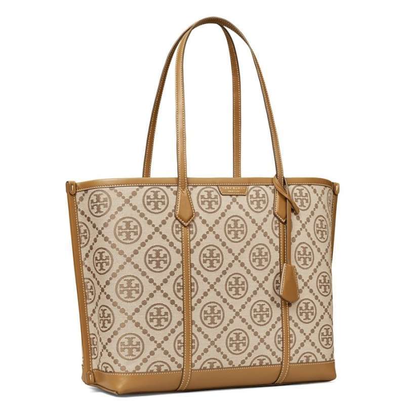 Promo (DIJAMIN ASLI) TORY BURCH T Monogram Triple Compartment Tote Hazelnut Diskon 30% di Seller ...