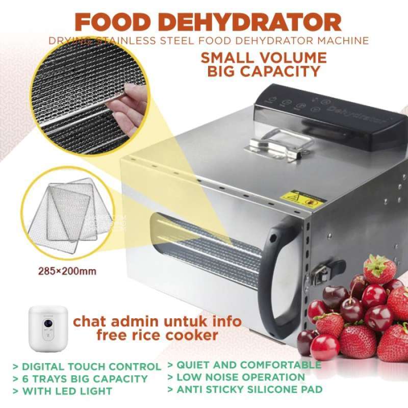Jual DRYING STAINLESS STEEL FOOD DEHYDRATOR MACHINE 6 TRAYS (OVEN) di ...