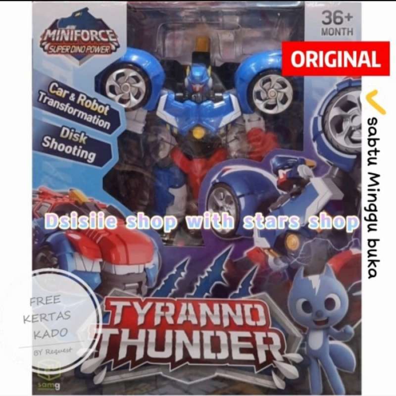 Promo Miniforce Super Dino Power Tyranno Thunder / Robot Transform - Multivariasi Multicolor ...