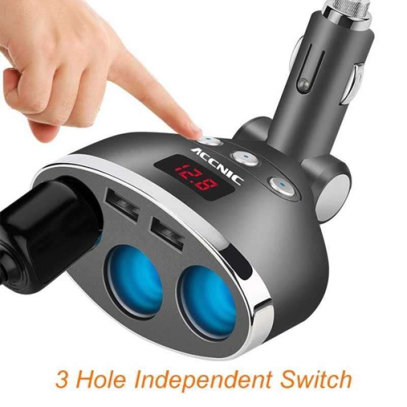 Jual Usb Charger Mobil 2 Port Dan Splitter 3 Way Socket Lighter Di ...