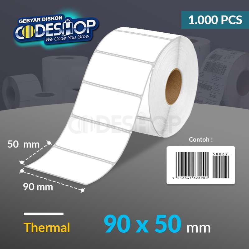 Jual Codeshop Label Thermal 90 x 50 mm 1 Line Stiker Printer Barcode ...