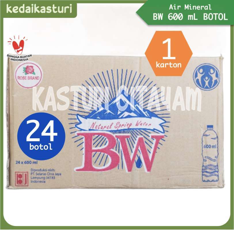Jual Air Mineral Bw Rose Brand 600 Ml [1 Karton X 24 Botol] Di Seller ...