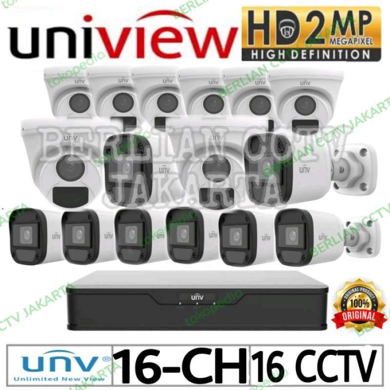 Promo PAKET CAMERA BY UNIVIEW CCTV ANALOG 2MP 16CH 16 CAMERA CCTV TANPA HDD Diskon 23% di Seller ...