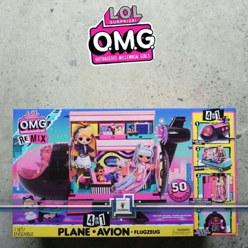 Promo LOL Surprise OMG REMIX PLANE 4in1 Transforming Playset 50 ...