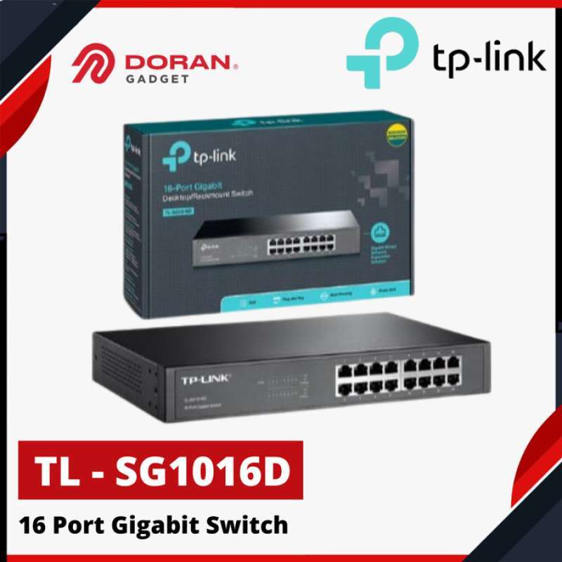 Jual Switch Hub 16 Port Tp-link Tl-sg1016d Gigabit Rackmount Switch Di ...