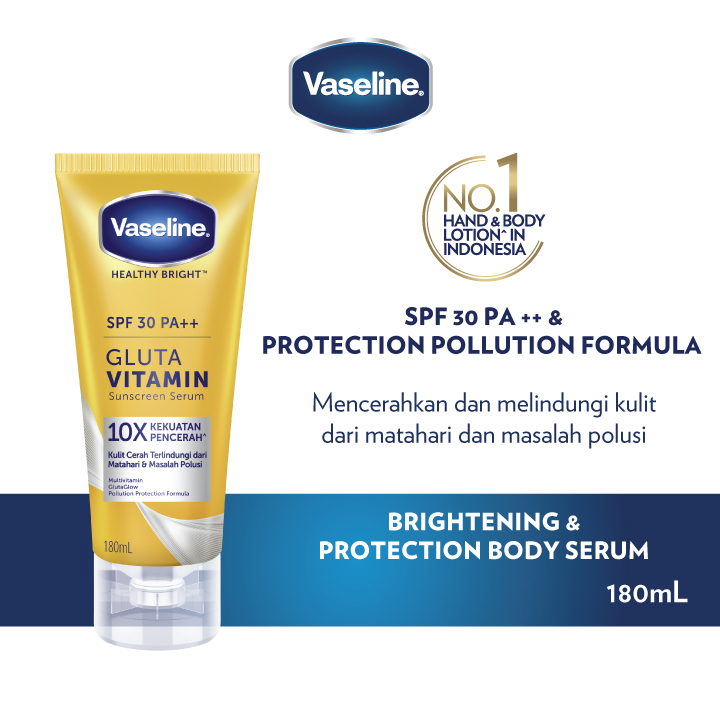 Jual Vaseline Spf30 Pa ++ Gluta Vitamin Sun Screen Serum [180 Ml] Di ...