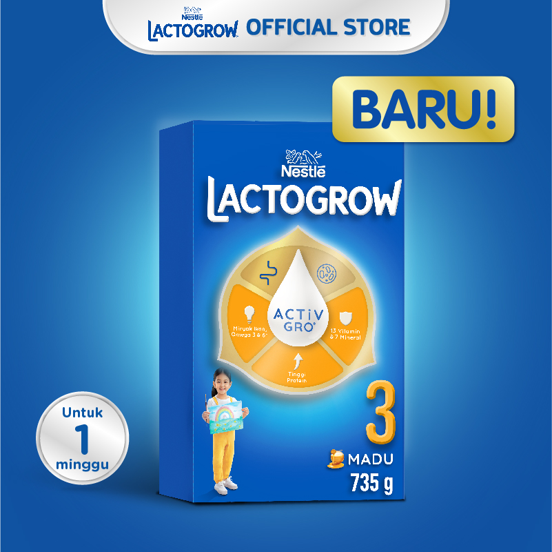 Promo Nestle Lactogrow 3 Susu Pertumbuhan Rasa Madu 1-3 tahun Box 735 g ...