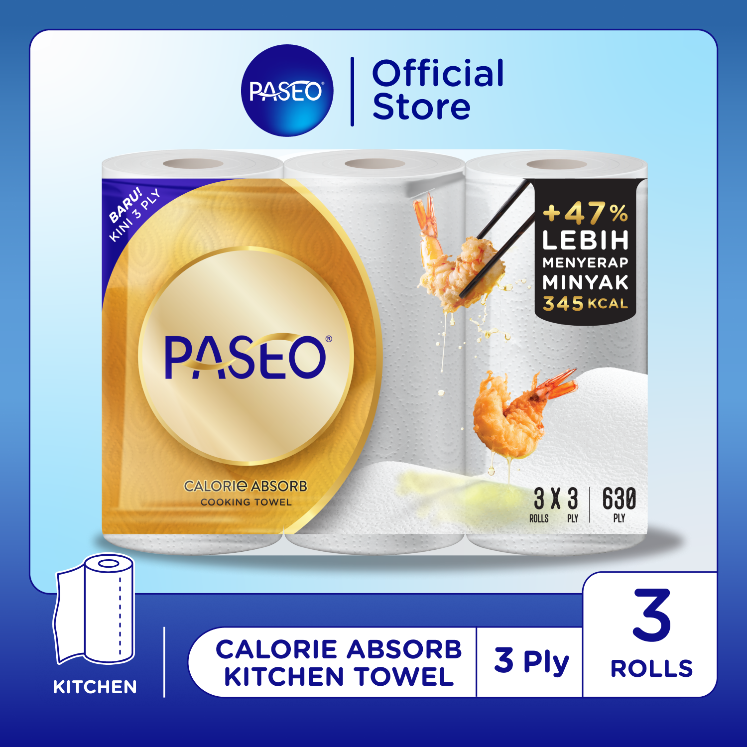 Promo Paseo Calorie Absorb Towel Roll 3 Roll 210 Ply Emboss Diskon 17% Di Seller Paseo Flagship ...