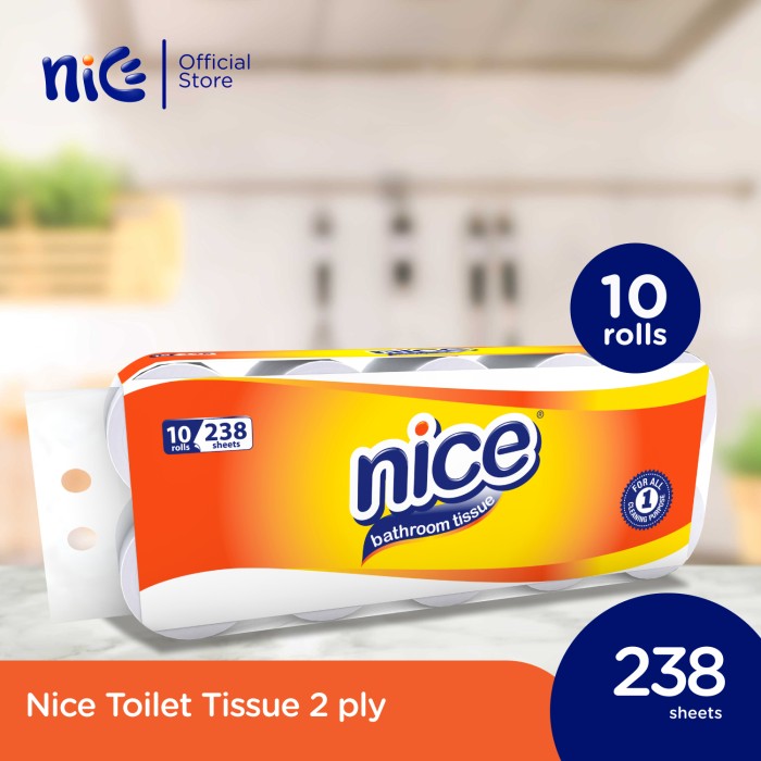 Promo Nice Bathroom Tissue Toilet Non Emboss [238 Sheets/ 10 Rolls ...