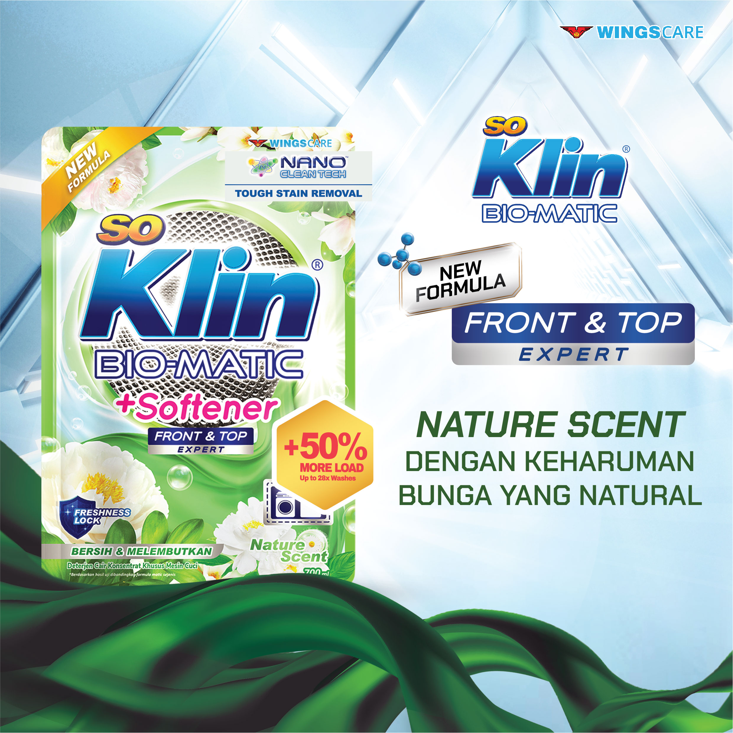 Promo So Klin Bio-matic + Softener Liquid Detergent Front & Top Load ...