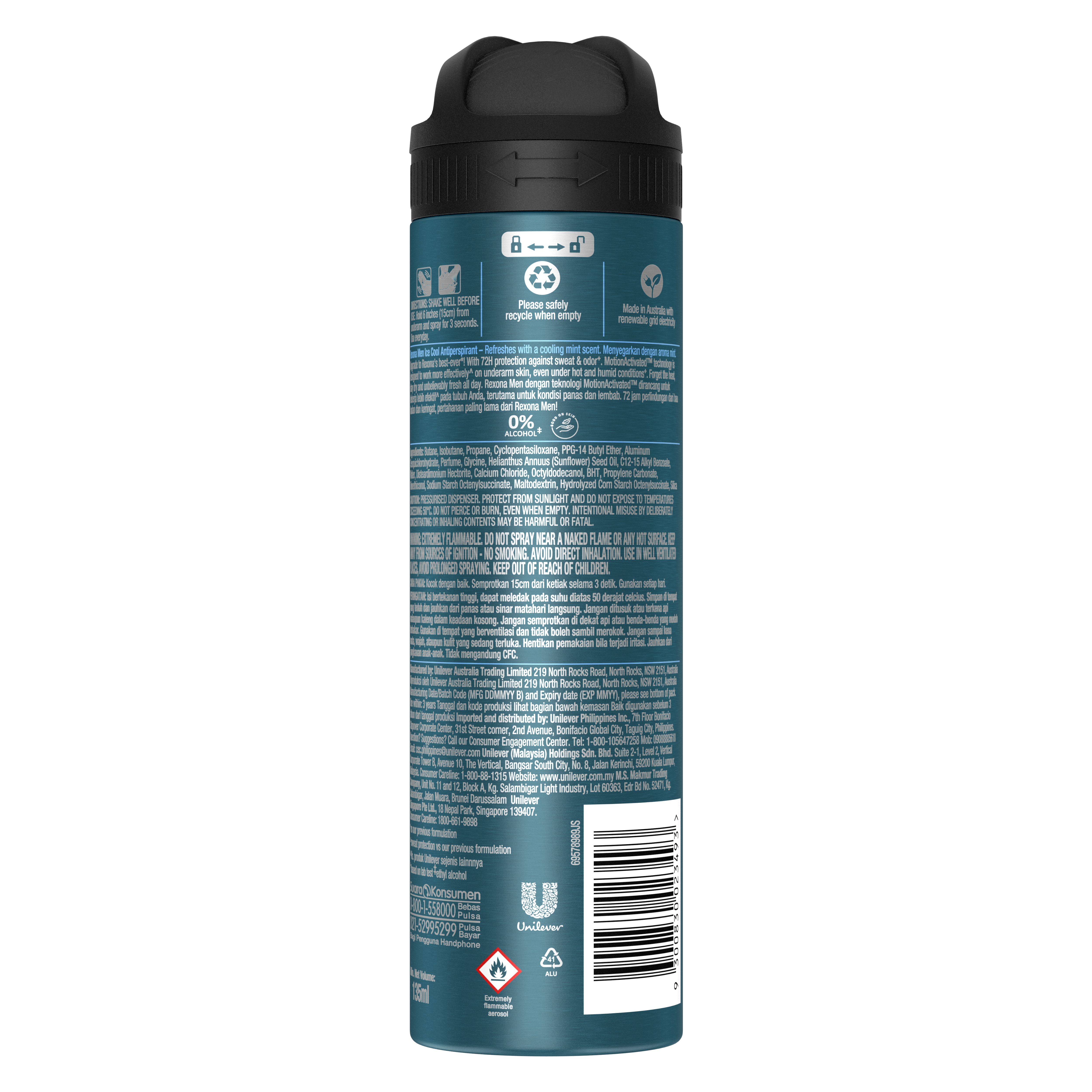 Jual Rexona Men Ice Cool Deodorant Spray [135 Ml] Di Seller Unilever Store Official Store ...