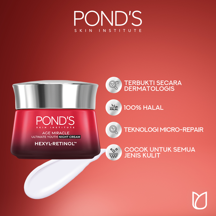 Promo Pond's Age Miracle Hexyl Retinol Niacinamide Night Cream 9gr ...