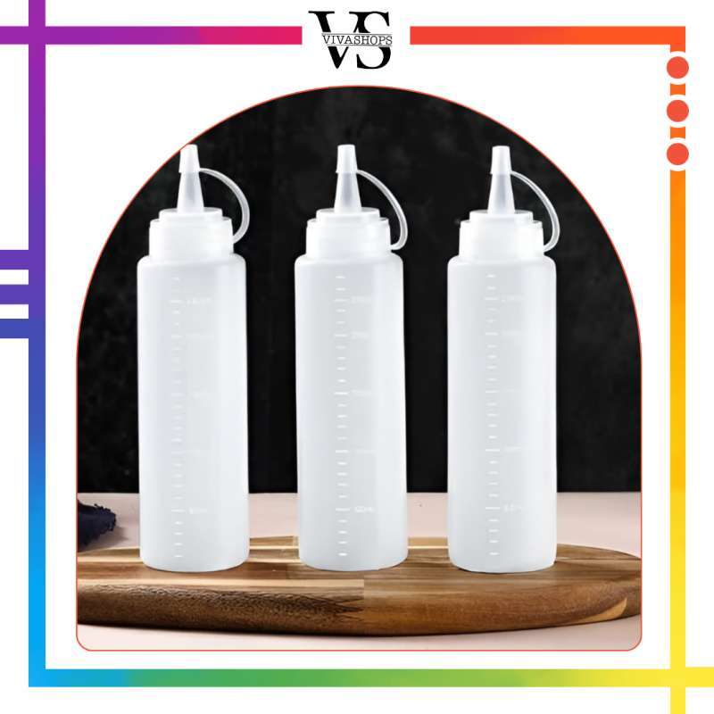 Jual Botol Saus Plastik Kecap Dengan Angka Garis Putih Refillable ...