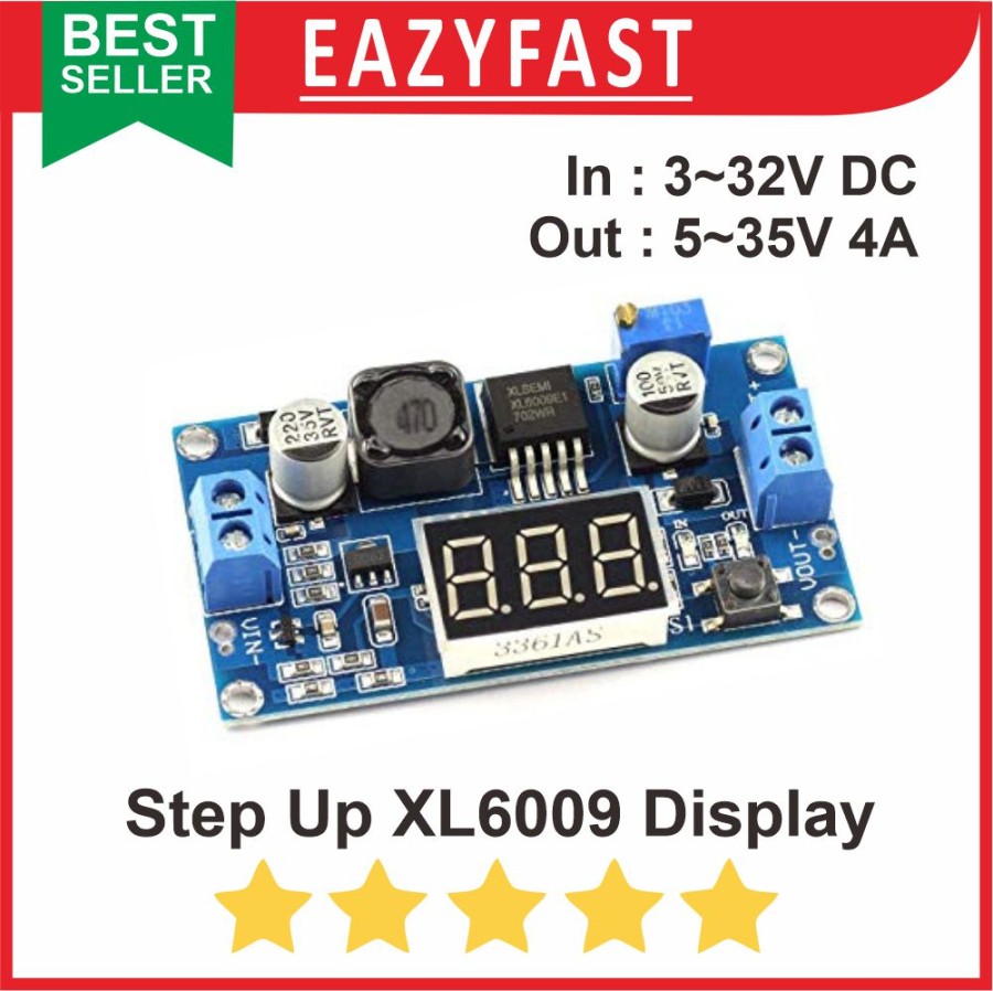 Jual XL6009 Adjustable DC-DC Step Up Boost Converter Display Voltmeter di Seller Eazyfast_Store ...
