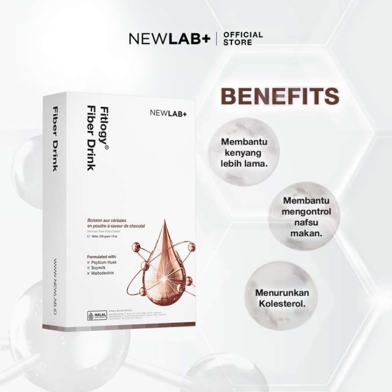 Jual Newlab+ Slimlogy Fiber Drink Chocolate - Newlab Meal Replacement ...
