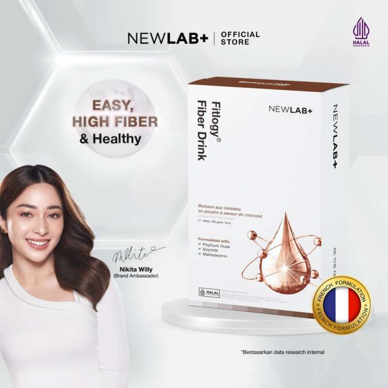 Jual Newlab+ Slimlogy Fiber Drink Chocolate - Newlab Meal Replacement ...