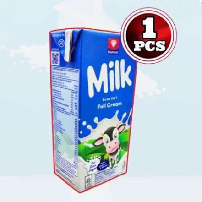 Promo DIAMOND Susu Kotak UHT Full Cream Milk | Plain - 200 ml (Kemasan ...