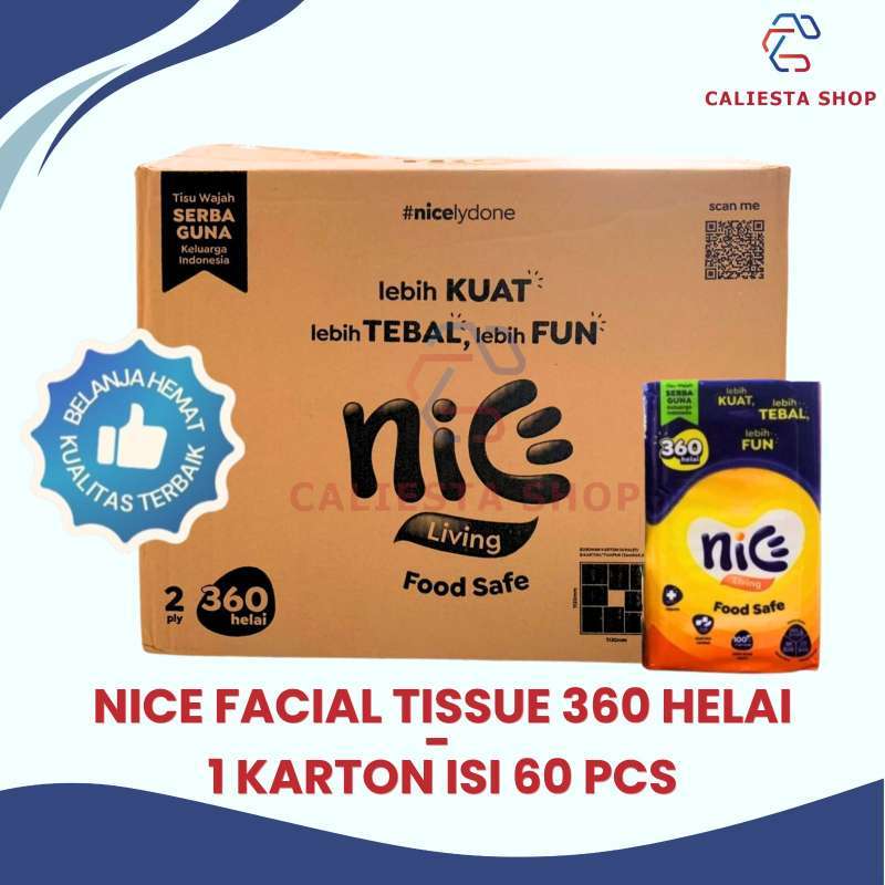 Promo Nice Facial Tissue Soft Pack 360 Helai / 180 Sheets- 2 Ply [60 ...