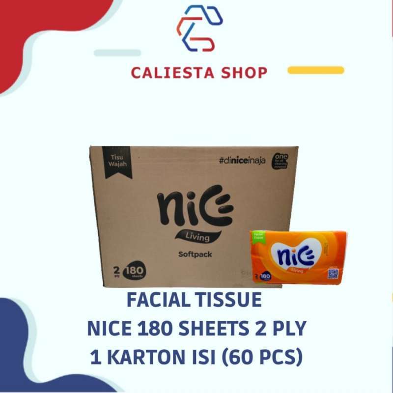 Promo Nice Facial Tissue Soft Pack 360 Helai / 180 Sheets- 2 Ply [60 ...