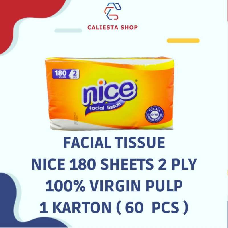Promo Nice Facial Tissue Soft Pack 360 Helai / 180 Sheets- 2 Ply [60 ...