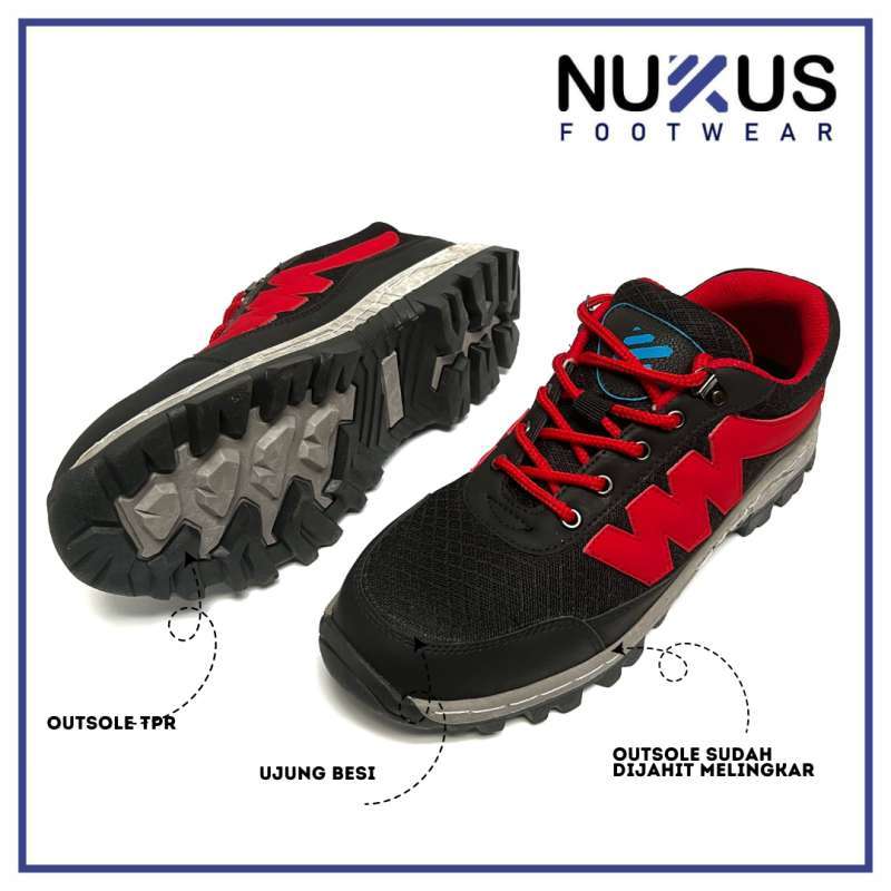 Jual Nukus Sepatu Safety Casual Ujung Besi Tali Pendek - Sfm P Hitam ...