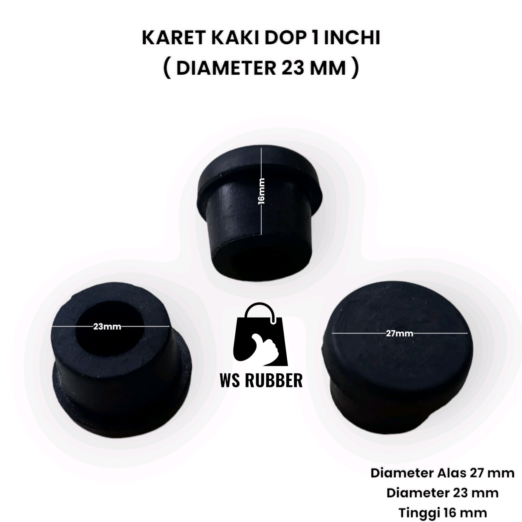 Jual Karet Kaki Dop 1 Inchi / Karet Tutup Kaki Meja Kursi Rak Pipa Besi ...