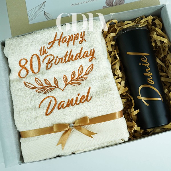 Jual Kado Hut Custom Nama Handuk Dan Tumbler Premium di Seller Godeliva ...