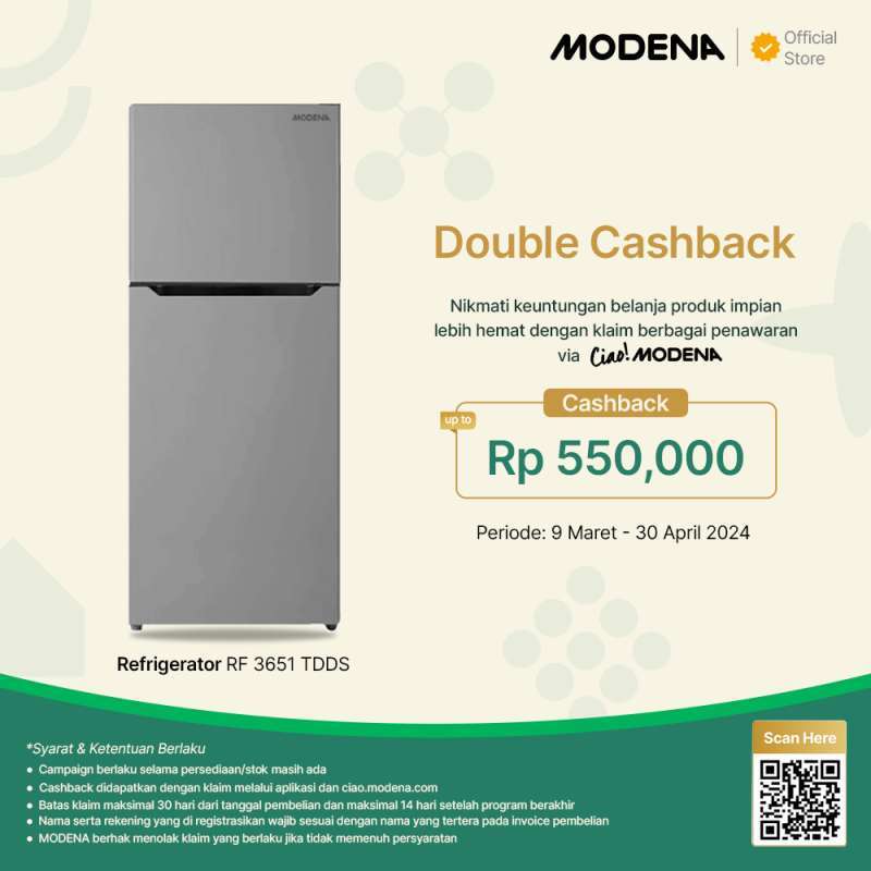 Promo Modena Refrigerator - Rf 3651 Tdds Diskon 15% Di Seller Modena ...