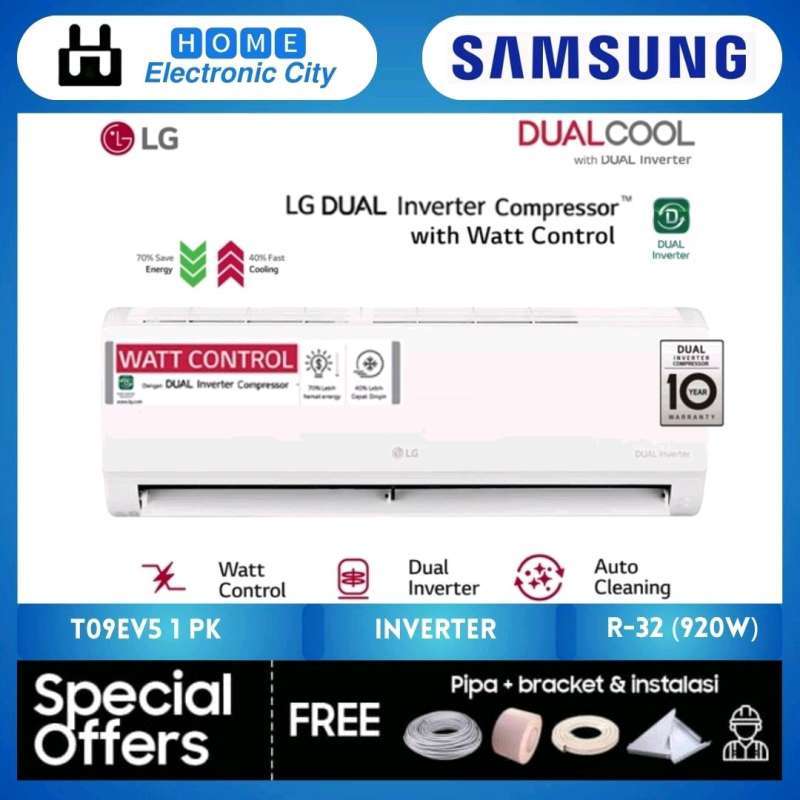 Jual Ac Lg Inverter T09ev5 1 Pk 920 Watt Dual Cool Dual Inverter Turbo ...