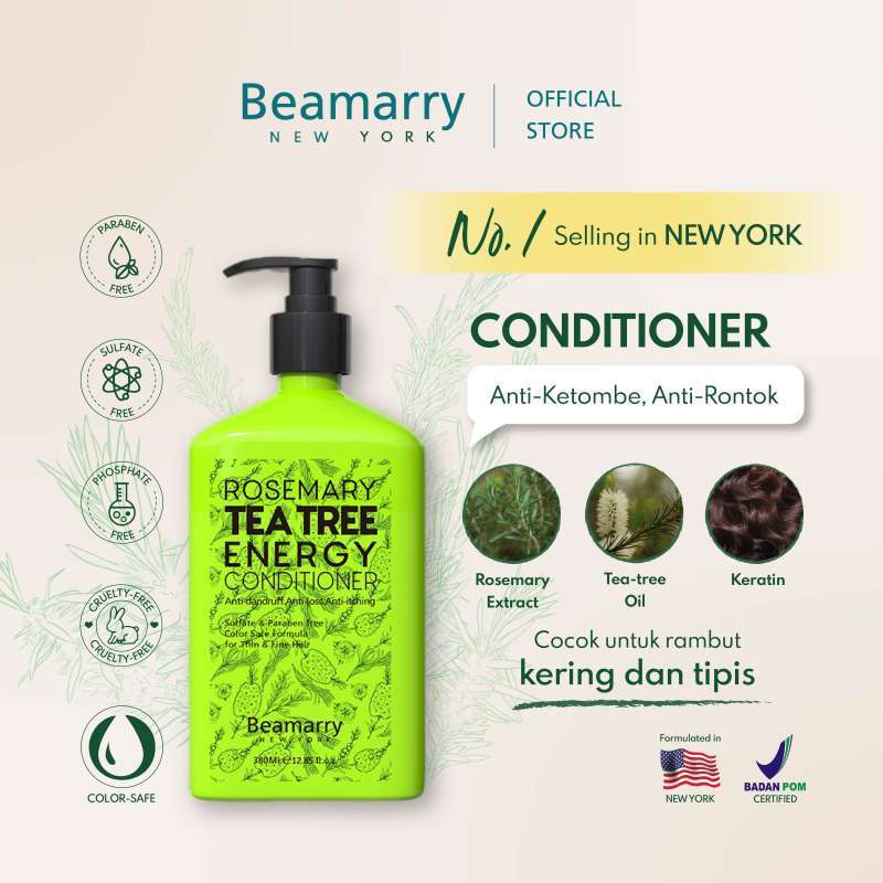 Jual Beamarry Newyork | Conditioner Rosemary KERATIN TEA-TREE 380ml ...
