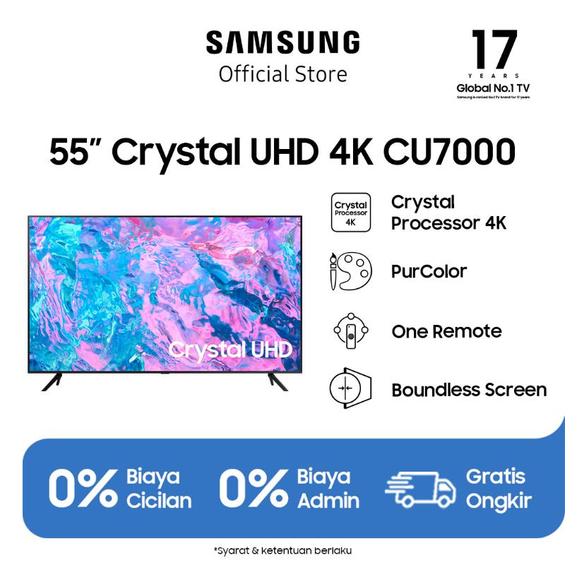 Promo Samsung Smart TV 55 inch Crystal UHD CU7000 dengan Crystal ...