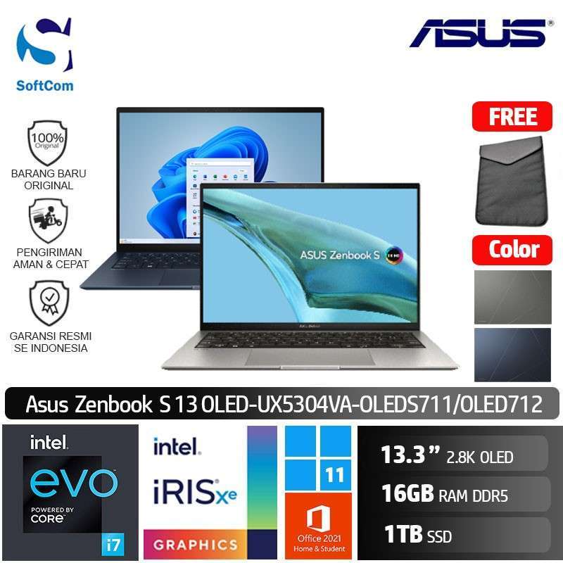 Jual Asus Zenbook S13 Ux5304va Oleds711 Oleds712 Ultrabook [core I7-1355u Evo/16gb/1tb Ssd/13.3 ...